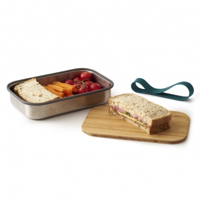 Stainless Steel and Natural Bamboo Lunch Box - boobalou.co.uk